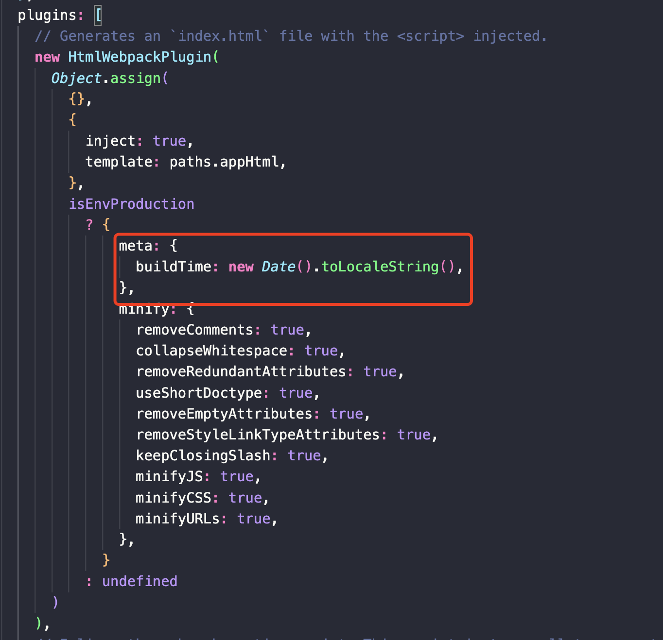 create-react-app 向页面中添加构建时间 – 零五网